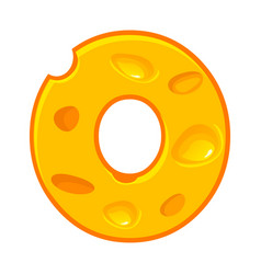 Cheese number 1 one font kids number figure 1 Vector Image