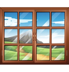 A house window Royalty Free Vector Image - VectorStock