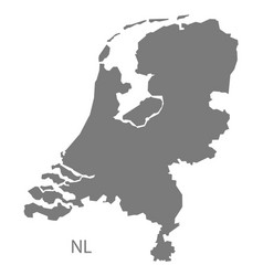 Netherlands map grey Royalty Free Vector Image