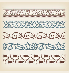 Decorative seamless borders set Royalty Free Vector Image