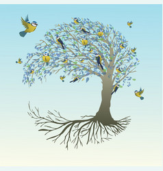 Tree of life spring version Royalty Free Vector Image