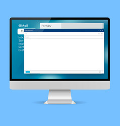 Email template on computer screen Royalty Free Vector Image