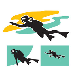 Man doing scuba diving Royalty Free Vector Image