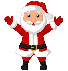 Cartoon happy santa claus waving Royalty Free Vector Image
