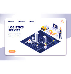 Global logistics isometric flowchart Royalty Free Vector