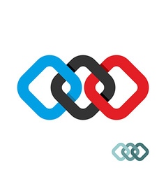 Connection three squares design element Royalty Free Vector
