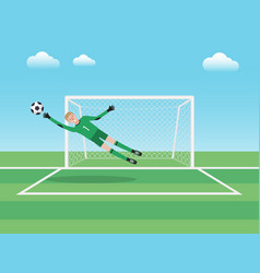 Stickman cartoon of soccer football player Vector Image