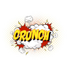 Word crunch on comic cloud explosion background Vector Image