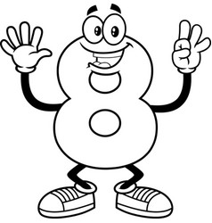 Number eight cartoon mascot character Royalty Free Vector