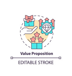Value proposition blue gradient concept icon Vector Image