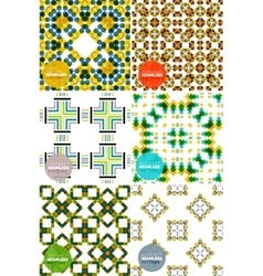 Set of colorful seamless geometric patterns Vector Image