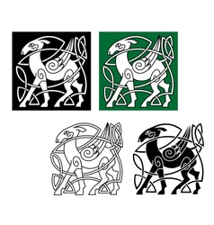 Deer head Ethnic pattern Royalty Free Vector Image