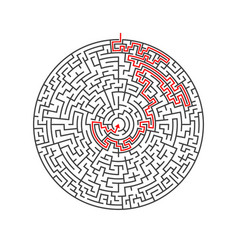 Round empty labyrinth puzzle in black and white Vector Image
