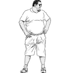 Cartoon fat or overweight man riding exercise Vector Image