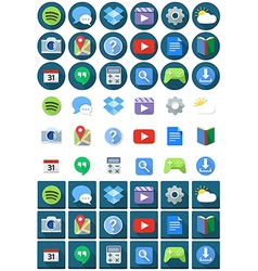 Flat Circle Square Android Icons Royalty Free Vector Image