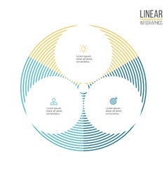 Connected circles for infographics chart with 3 Vector Image