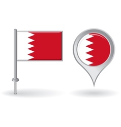 Bahrain pin icon and map pointer flag Royalty Free Vector