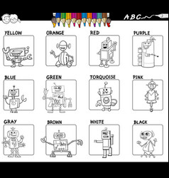 Basic colors educational worksheet for coloring Vector Image