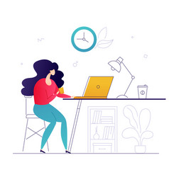 Office Workplace Background For One Person Vector Image
