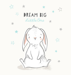 Cute fox and bunny flying with a cloud balloon Vector Image