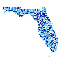 Blue dot florida map collage Royalty Free Vector Image