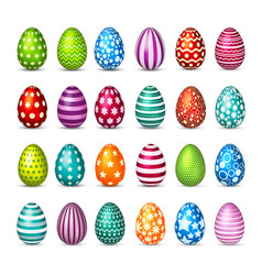 Easter eggs colored set spring holidays in april Vector Image