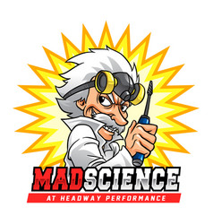 Mad scientist man Royalty Free Vector Image - VectorStock