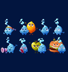Cartoon water drop characters Royalty Free Vector Image