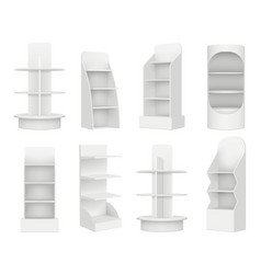 Rack with empty shelves realistic mockup Vector Image
