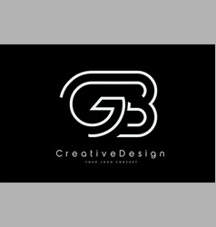 Gb g b letter logo design with swoosh and black Vector Image