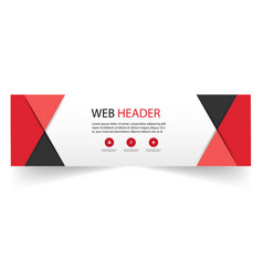 Web header red black design white background Vector Image
