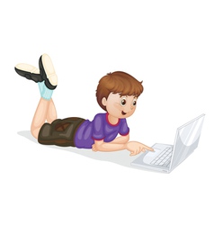Boy with laptop Royalty Free Vector Image - VectorStock