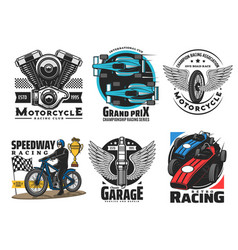 Car racing sport motors rally races wheel wings Vector Image