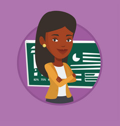 Teacher or student standing in front of board Vector Image