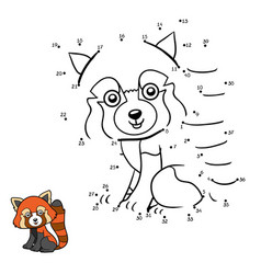 Set of cute baby panda bears with numbers Vector Image