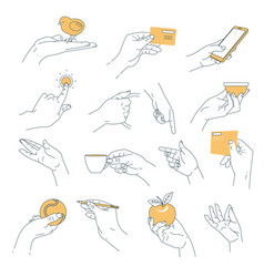 Hands doodles expression gestures human hands Vector Image