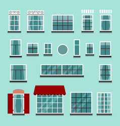 Cartoon wooden old window home interior Royalty Free Vector