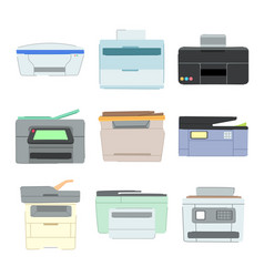 Label printer set cartoon Royalty Free Vector Image