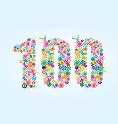 Colorful floral 5 number design isolated on white Vector Image
