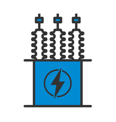 Power three-phase transformer isometric blueprints