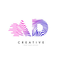 Ad a d letter logo design with a creative cut Vector Image