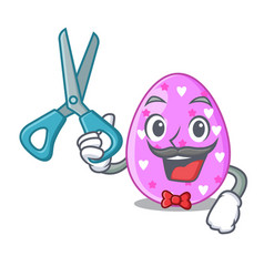 Barber easter egg cartoon clipping on path Vector Image