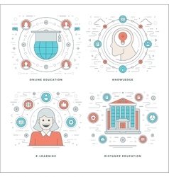 Knowledge colored round outline Royalty Free Vector Image