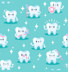 Seamless pattern with teeth Royalty Free Vector Image