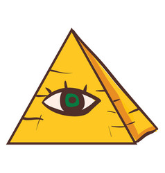 Clipart a human green eye on a pyramid set Vector Image