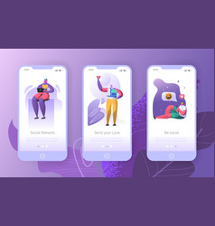 Social media onboarding mobile app screens Vector Image