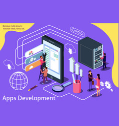 Isometric website development and application Vector Image