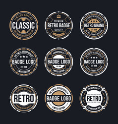 Circle vintage and retro badge design collection Vector Image