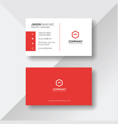 Business card template red and white pattern Vector Image