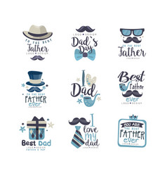 Best dad logo design set happy fathers day Vector Image